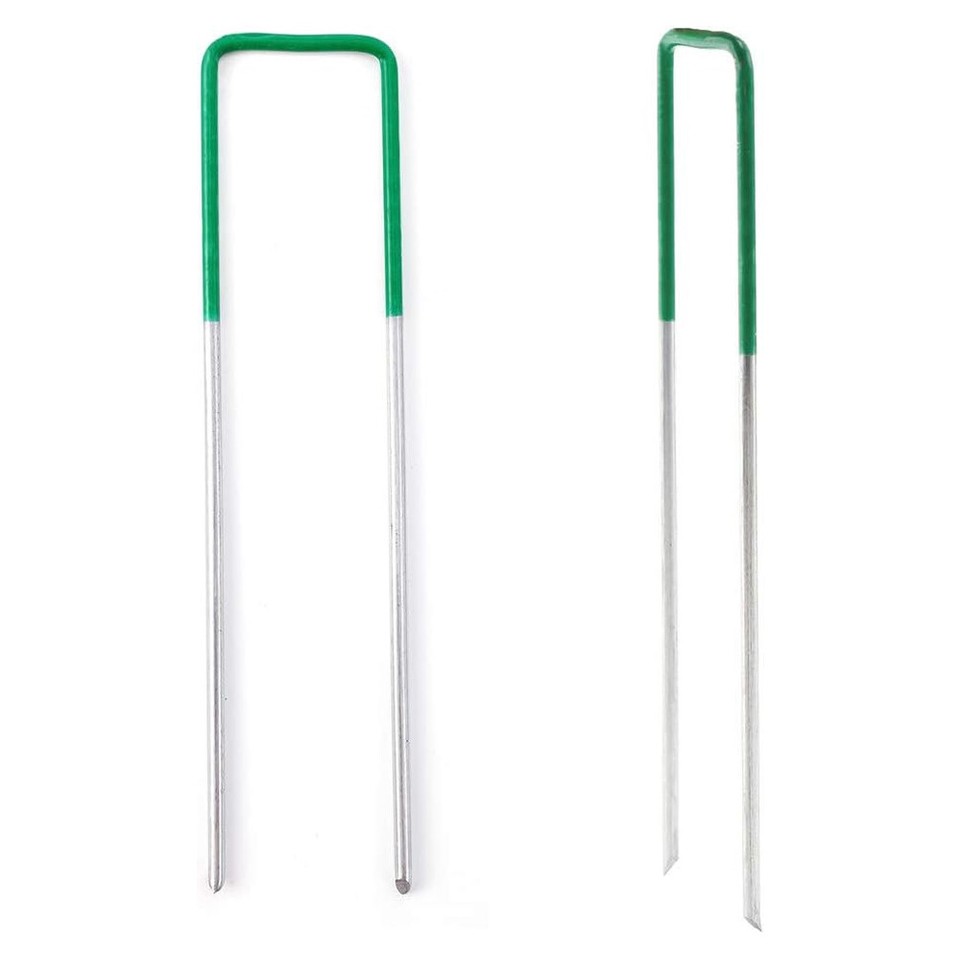 Garden Turf Pins Weed Fabric Galvanised Staples Securing Pegs U ...