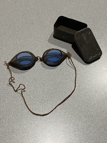 Antique Civil War Era Railroad Cobalt Safety Glasses | eBay