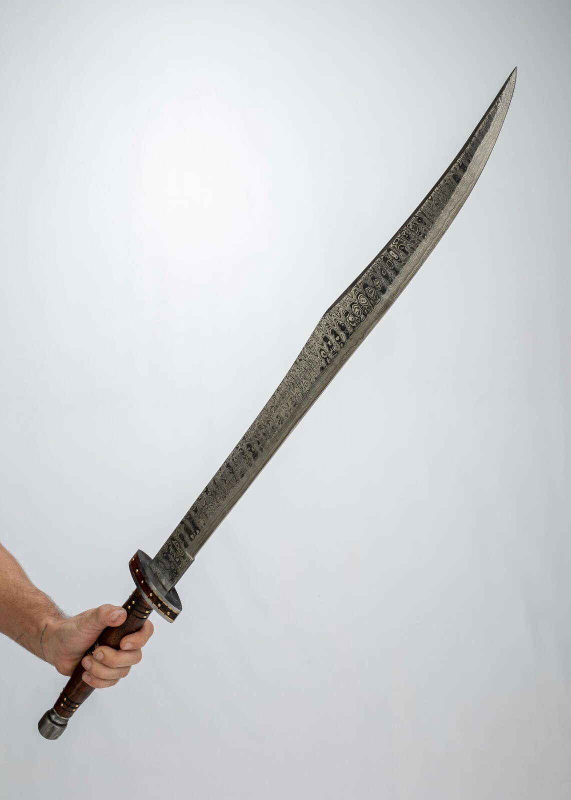 36.5" Handmade Damascus Scimitar Shamshir Curved Sword... Solid, Sharp ...