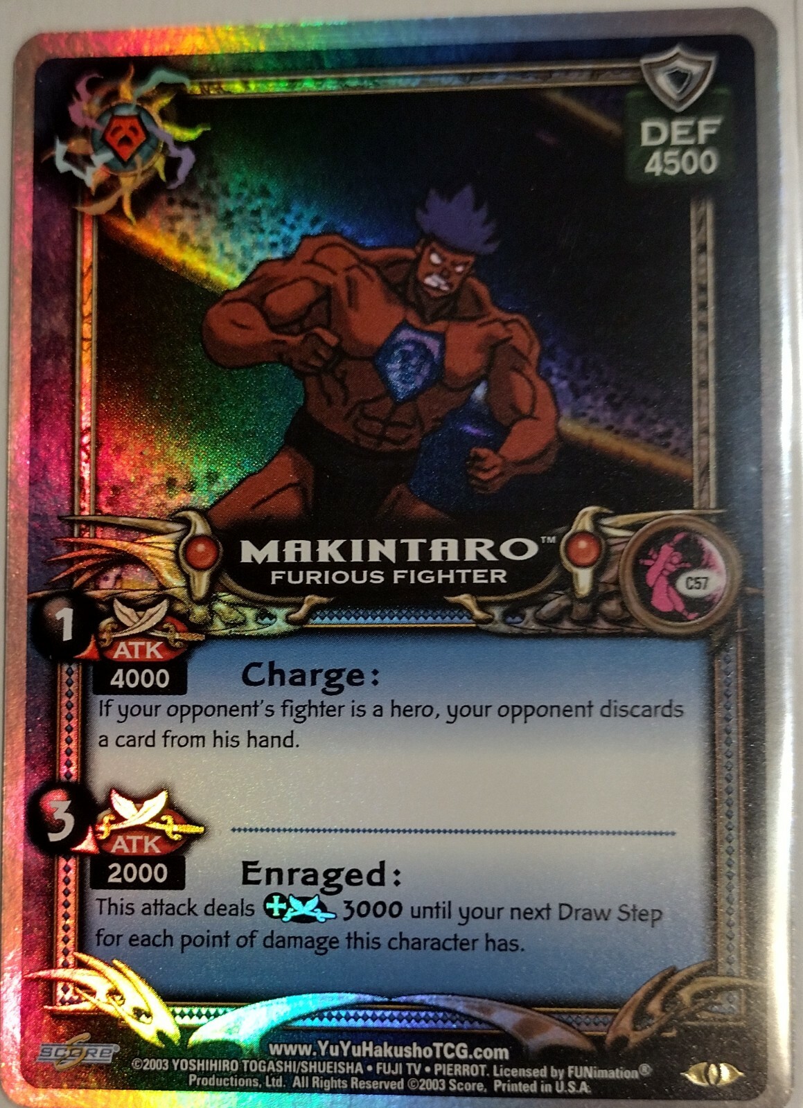 Yu Yu Hakusho TCG CCG Makintaro Furious Fighter C57 1st Edition Foil ...