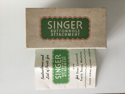 Vintage 1940 Singer Buttonhole Attachment No.121795 For Singer Lock ...