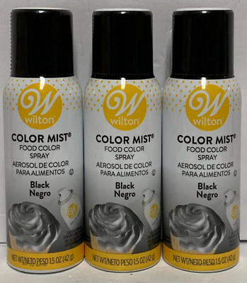NEW Lot Of 3 Cans Wilton Color Mist Food Color Spray BLACK 1.5 OZ Each ...