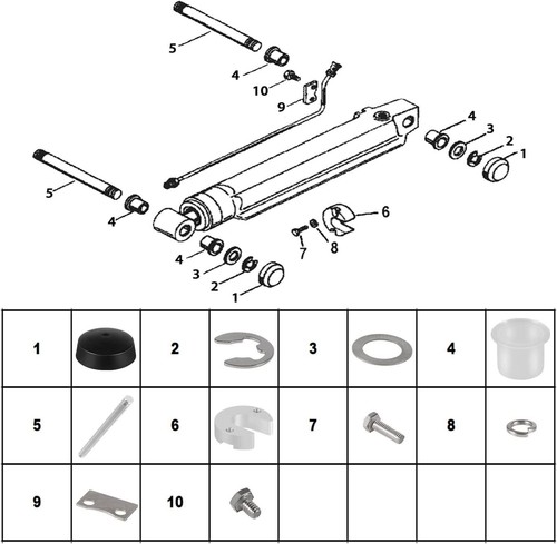 9B-116B Trim Cylinder Pin Cap Bushing Hardware Set Fit MerCruiser Alpha ...