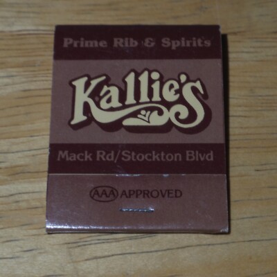 Vintage Kallie's Restaurant Entertainment Matchbook Unstruck Full Brown ...