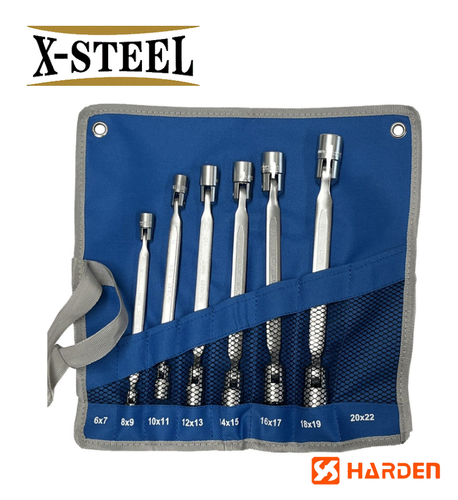 Harden 6PC Hinged Swivel Flex Double Head 12pt Socket Saltus Wrench 8x9 ...