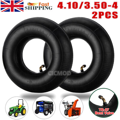 2X 4.10/3.50-4 Inner Tube Bent Valve 410/350-4 Innertubes Wheelbarrow ...