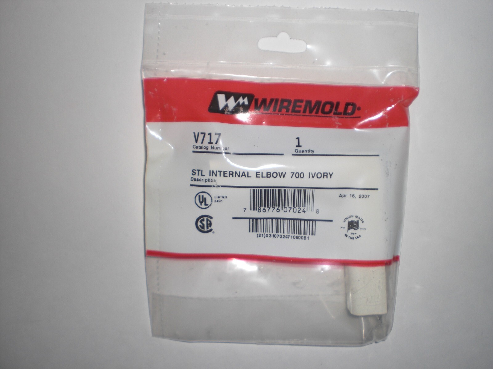 WIREMOLD V717 STL INTERNAL ELBOW 700 IVORY LOT OF 2 | eBay