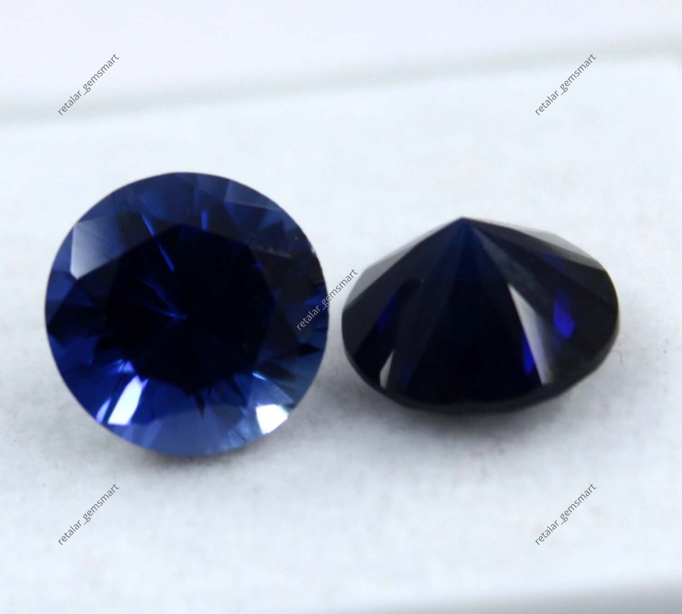 7 Ct Extremely Natural SAPPHIRE Blue ROUND Cut Gemstone CERTIFIED Loose ...