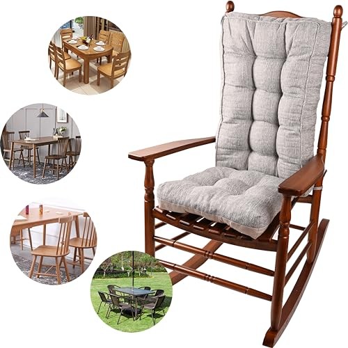 18 in Jumbo Rocking Chair Cushions with Set of Seat & Back Cushion Gray ...