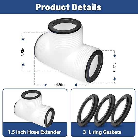 1.5 Inch Pool Pump Hose Tee T-Joint Connector/Pool Hose T Splitter ...