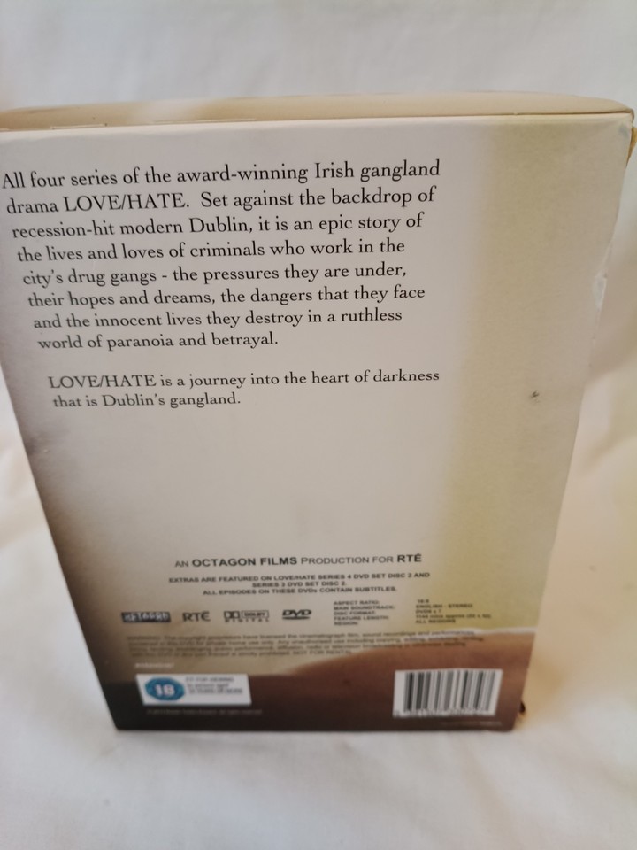 Love/Hate Complete Series 1-4 DVD Boxset RTE All 4 TV Seasons Region ...