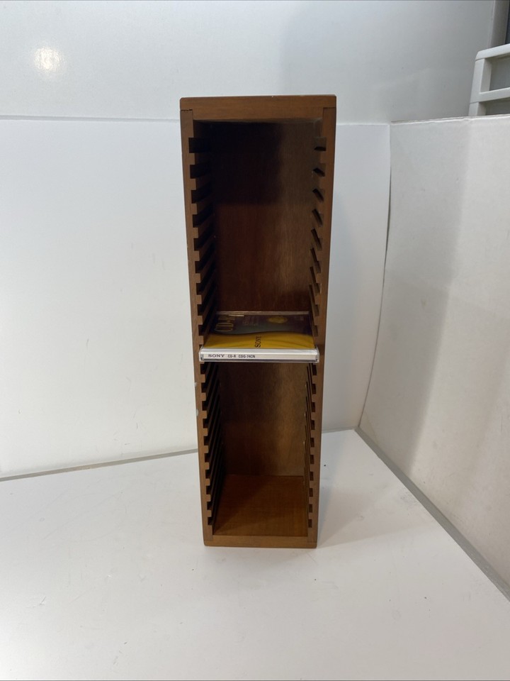 20 CD Wooden CD Rack Stand Storage Holds 20 Jewel Cases Compact Disc | eBay