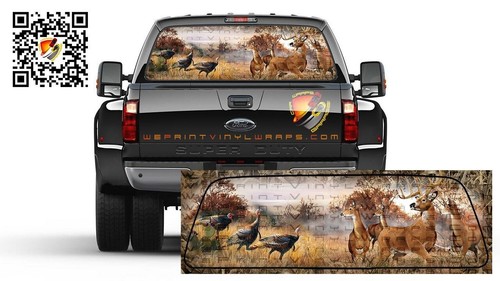 Hunting Deer Turkey Forest Rear Window Perf Graphic Decal Sticker ...