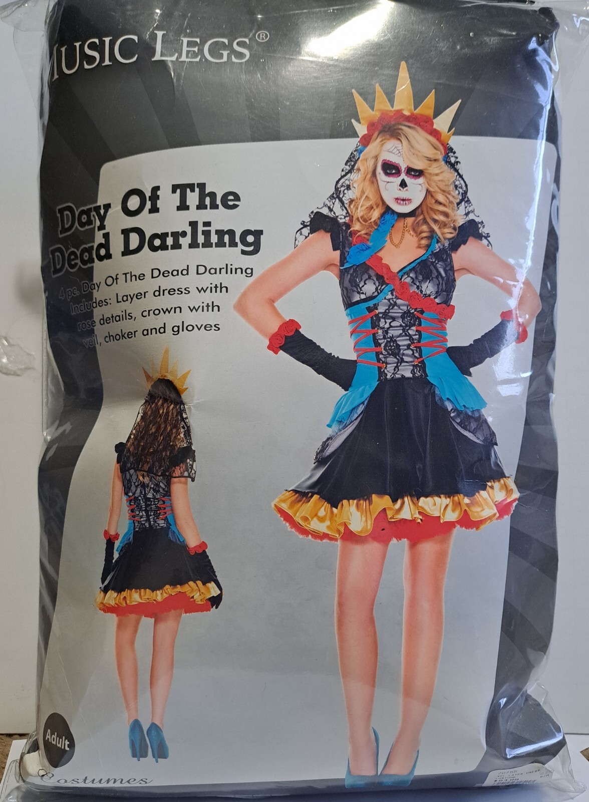 Brand New Day Of The Dead Darling Costume Music Legs 70755 Small Ebay