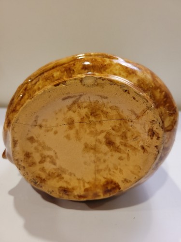 Large Antique Bennington Rockingham Brown Glaze Stoneware Corn Pitcher ...