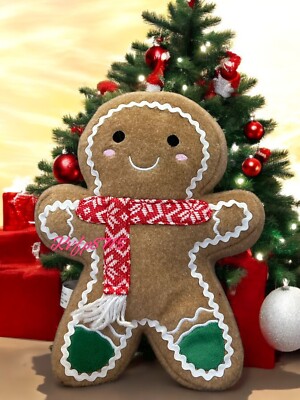 Gingerbread Red Scarf Gingerbread Man Decor Plush Christmas Weighted ...