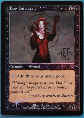 Bog Initiate FOIL Invasion NM Black Common SIGNED MTG CARD (ID# 452756 ...