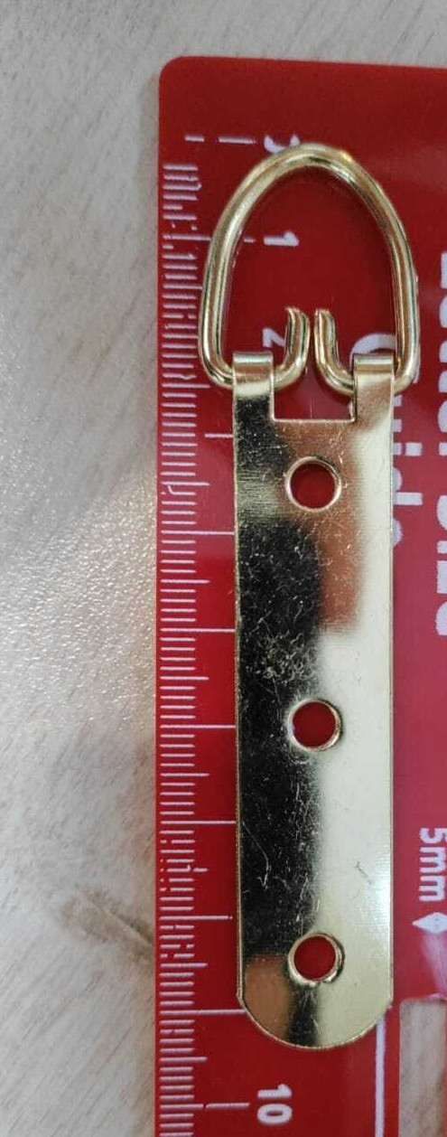 BRASS HEAVY DUTY D RING HANGER 92mm / 3.6" 17kg MIRROR PICTURE HOOK ...