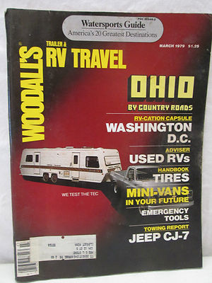 Woodalls Trailer & RV Travel Magazine March 1979 Watersports Guide Jeep ...