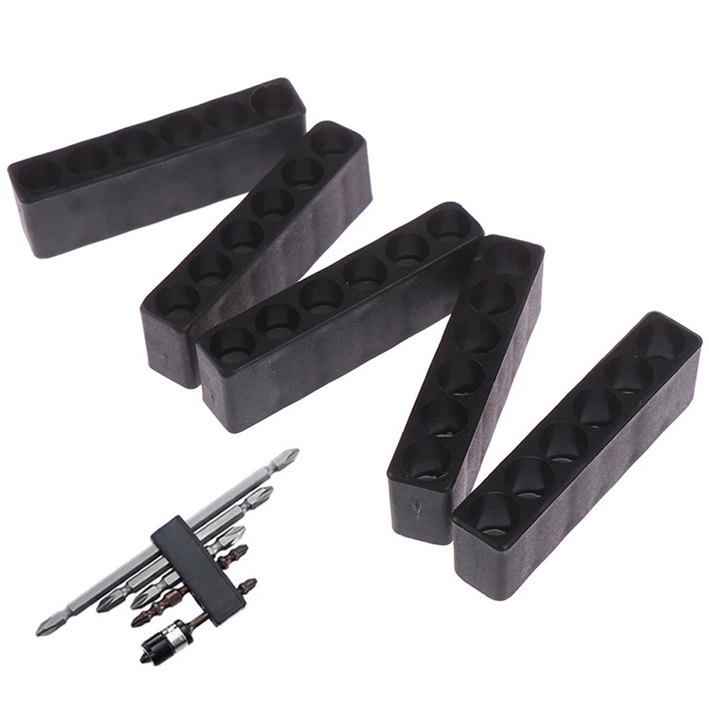 5 Pcs Bit Holder with 6 Holes Effortless Storage Solution for Hex Shank ...