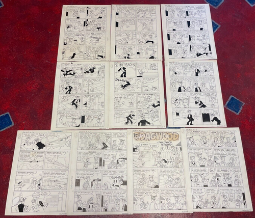 DAGWOOD #22 original comic book art 10 PG COMPLETE STORY 1952 BLONDIE ...