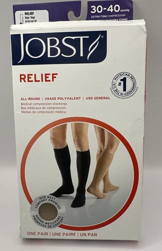 Jobst Relief Compression Stockings 30-40 Beige Knee Close Toe | eBay