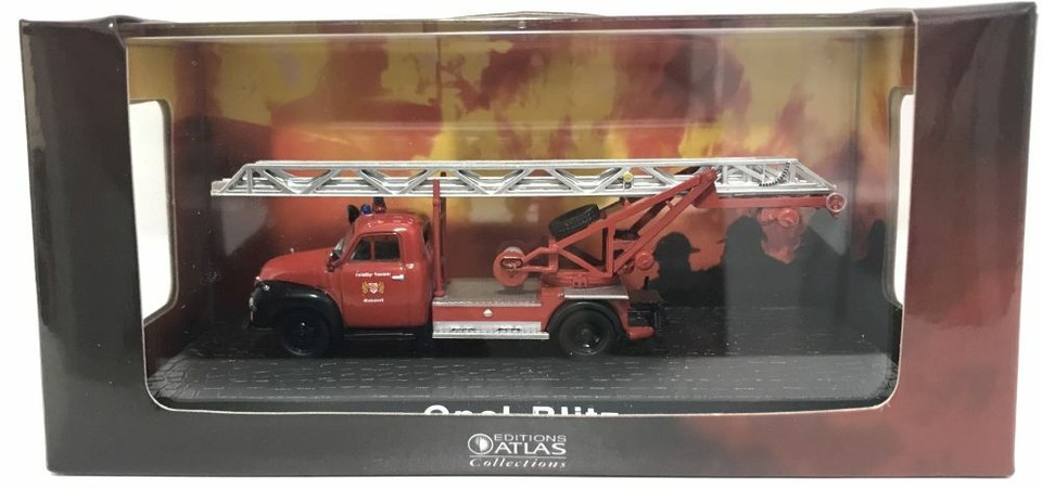 ATLAS EDITIONS - OPEL BLITZ - FIRE ENGINE - 1:72 - BOXED /DISPLAY STAND ...