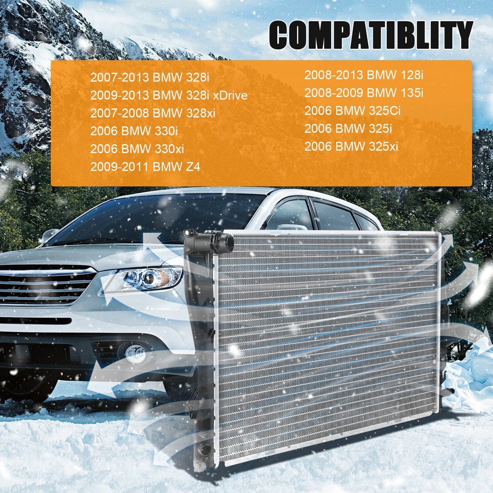2882 Aluminum Radiator Assembly For 2007 08 09 10 11 12 2013 BMW 328i 3 ...
