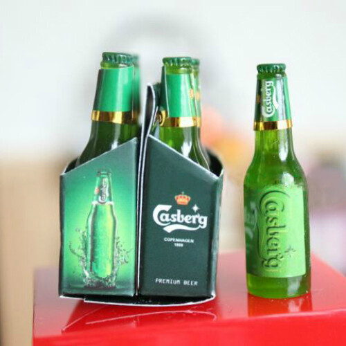 Dollhouse 6Pcs Bottles of Carlsberg Beer Carton Set 1:6 Model Miniature ...