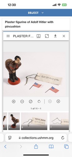 WWII Hard to find Home Front Pin Cushion Hitler- Tag Only | eBay