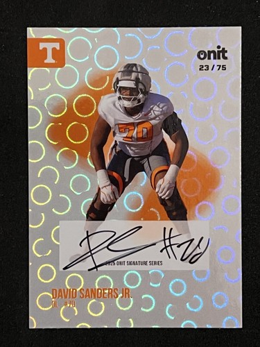 DAVID SANDERS JR. 2025 ONIT Tennessee Vols Football SILVER ORBS Auto 23 ...