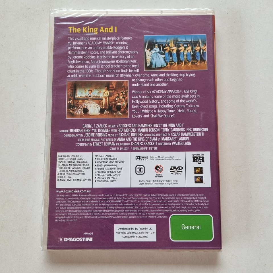 The King And I (DVD, 1956) PAL Region 4 (Deborah Kerr, Yul Brynner ...