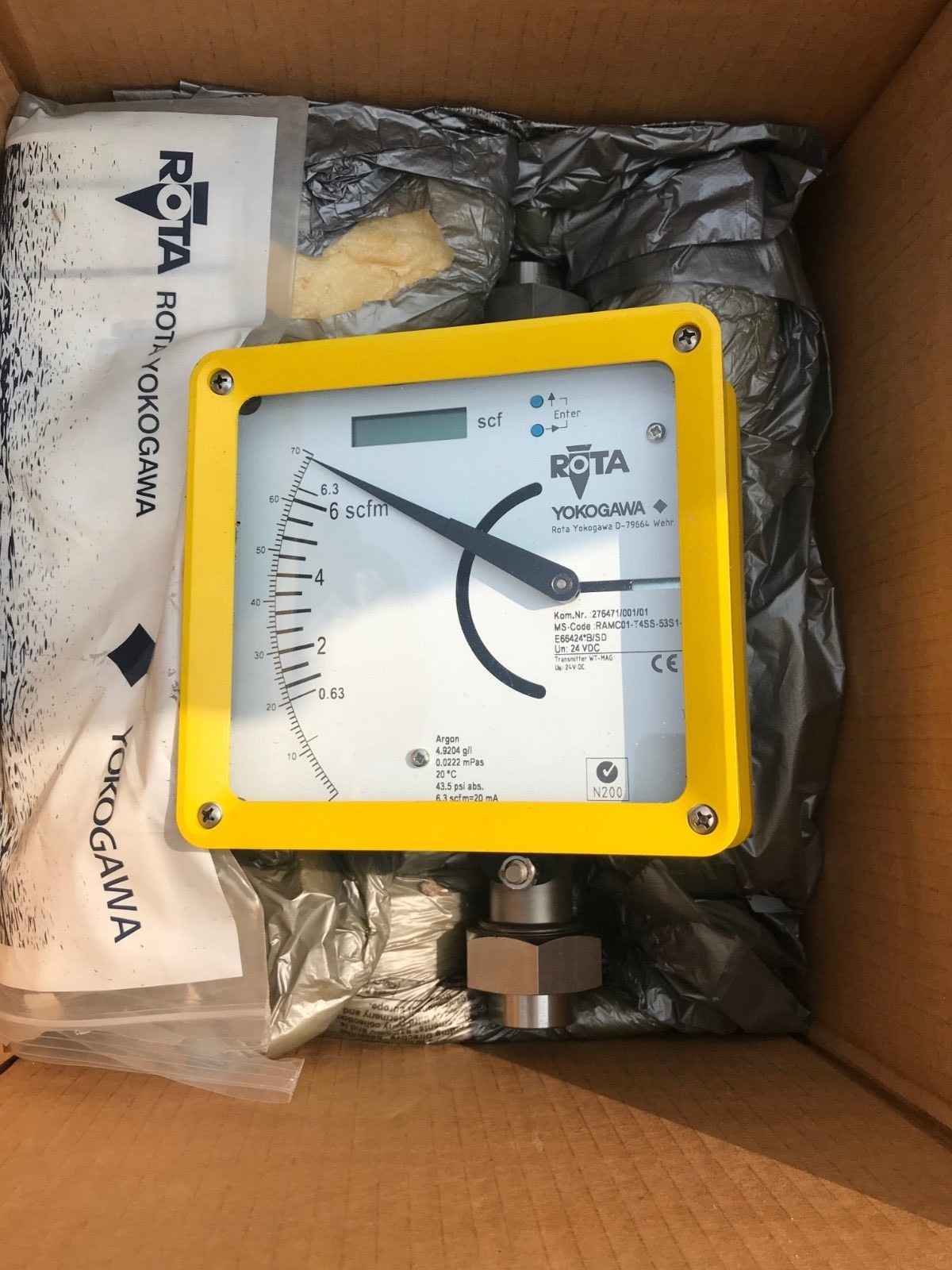 Yokogawa ROTA Rotameter Flowmeter RAMC01-T4SS-53S1 - New Old Stock Flow ...