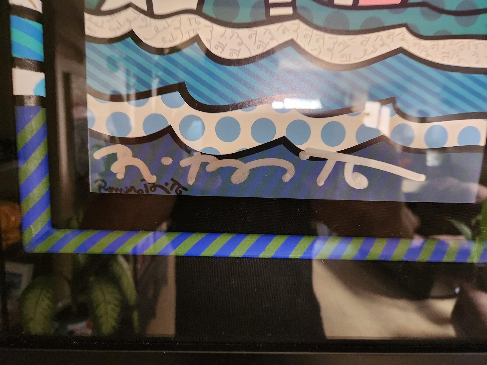 🔥🚨Hand Signed Autographed Romero Britto Adam&Eve Custom Frame Artwork ...