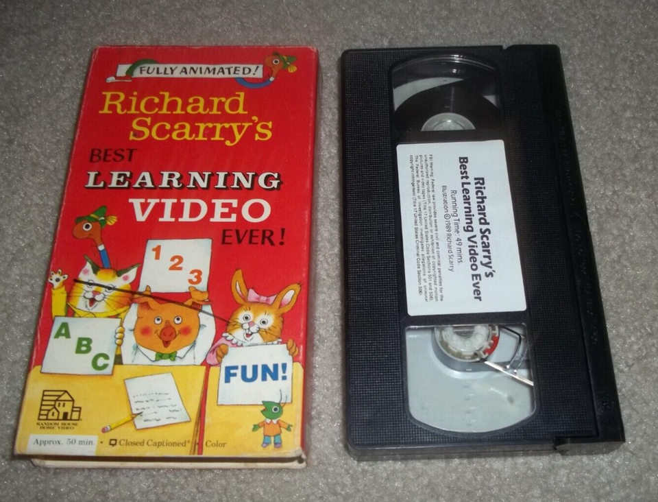 Vintage 1989 Richard Scarry's "Best ABC Video Ever" VHS Children Movie ...