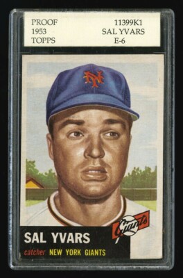 1953 TOPPS #11 SAL YVARS ASA 6 SALESMAN SAMPLE REVERSE ~ QUITE RARE ...
