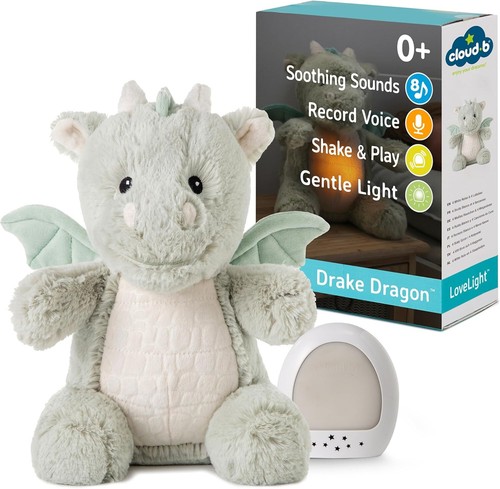 Dragon Super-soft Toy. Light, Sleep Sounds, Voice Recorder, Music White ...