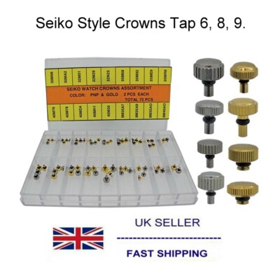 Seiko Style Crowns Tap 6, 8 and 9 in Different Sizes 3mm 3.5mm 4mm ...