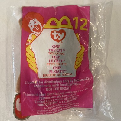 Chip the Cat McDonald's Ty Teenie Beanie Babies 1999 #12 NEW Happy Meal ...