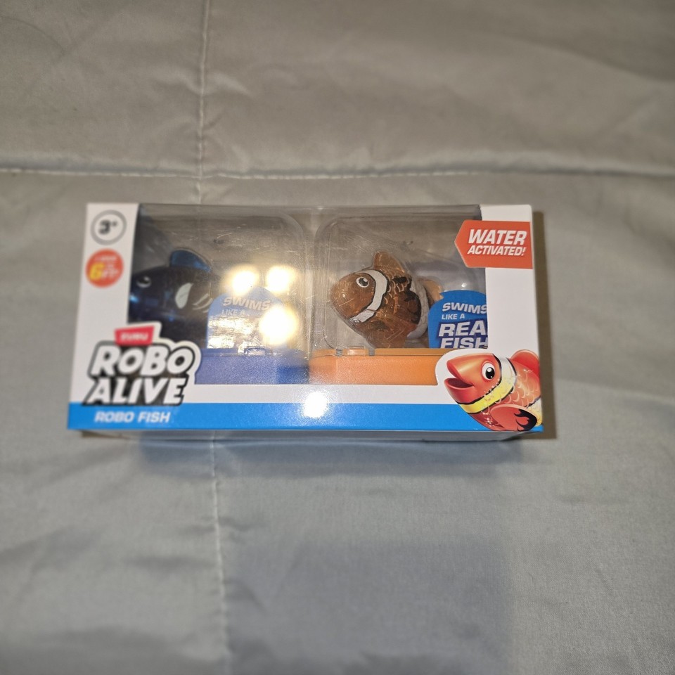 Robo Alive 71100 Robo Fish Robotic Swimming Turtle, Orange + Blue, 2 ...