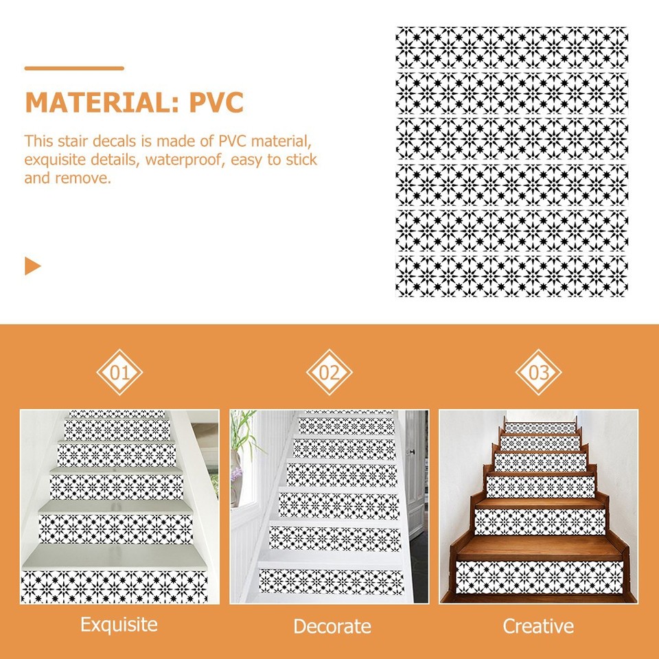 6 Pcs Stair Riser Stickers White Peel and Decals Backsplash Tile | eBay ...
