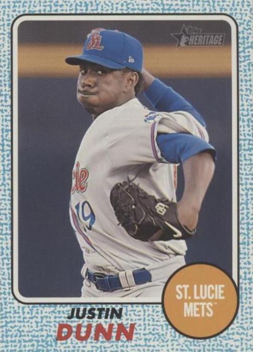 2017 Topps Heritage Minor League Edition - Justin Dunn #29 Blue /99 (RC ...