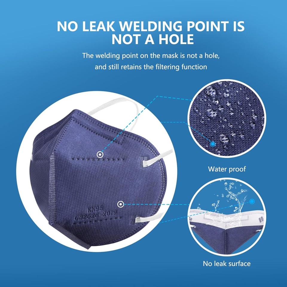 10/50/100 Pcs BLUE KN95 Protective Face Mask BFE ≤ 95% Disposable KN95 ...