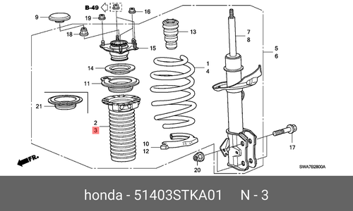 Genuine OE Dust Boot Shock Absorber 51403STKA01 for Honda 51403-STKA01 ...
