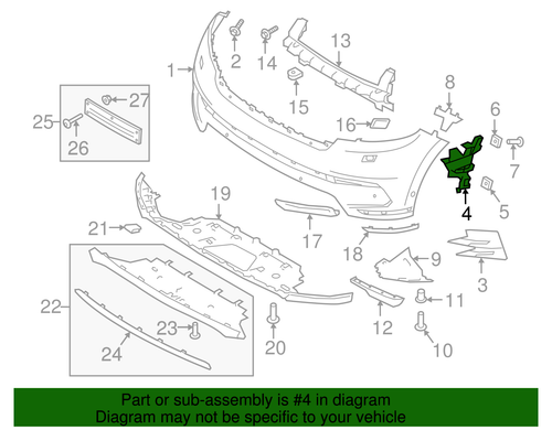 Genuine Land Rover Front Bumper Mounting Bracket RH Range Velar ...