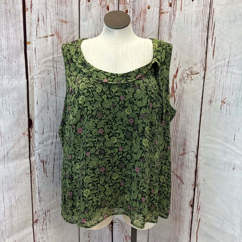 SIGRID OLSEN GREEN MULTI SLEEVELESS TOP SIZE W 24 TCC | eBay