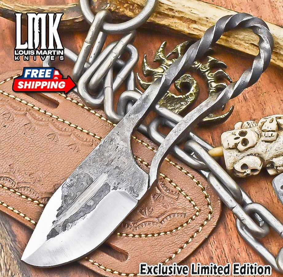 Hand Crafted Skinner Knife D2 Tool Steel Hammered Pattern Hunting ...