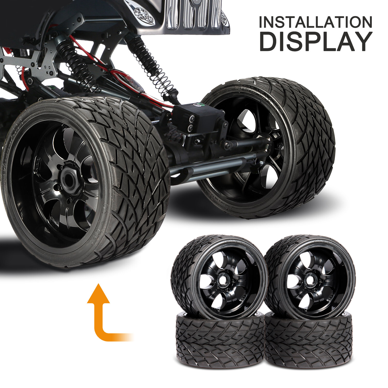 17mm Hex 1:8 RC Monster Truck On Road Wheel 139mm 70mm Tire for Racing ...