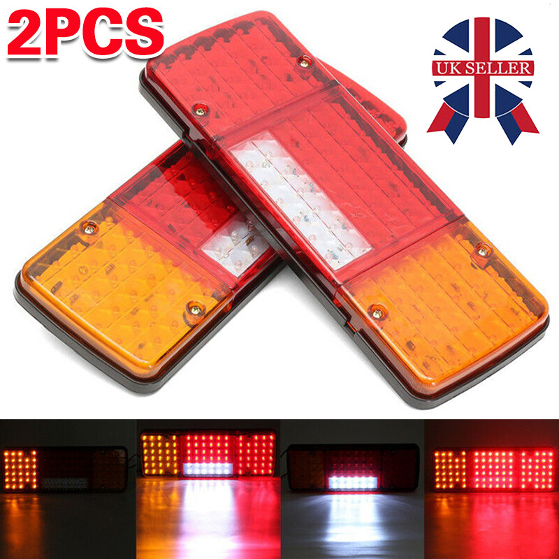 Pair 12v Led Rear Tail Light Lamp 5 Function Trailer Caravan Truck ...