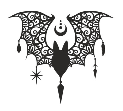 Ornate Bat Vinyl Decal Sticker Gothic Halloween Wall Decor | eBay